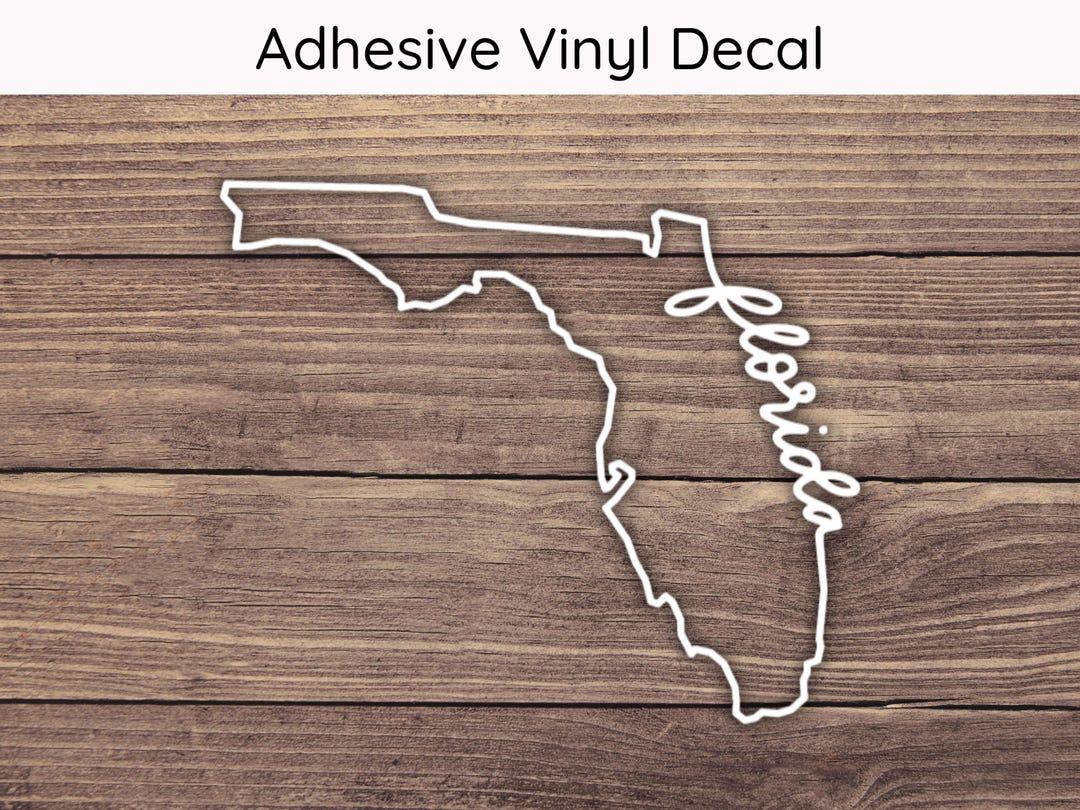 Florida State Decal Design 2, Florida Outline Sticker, Florida Decal ...