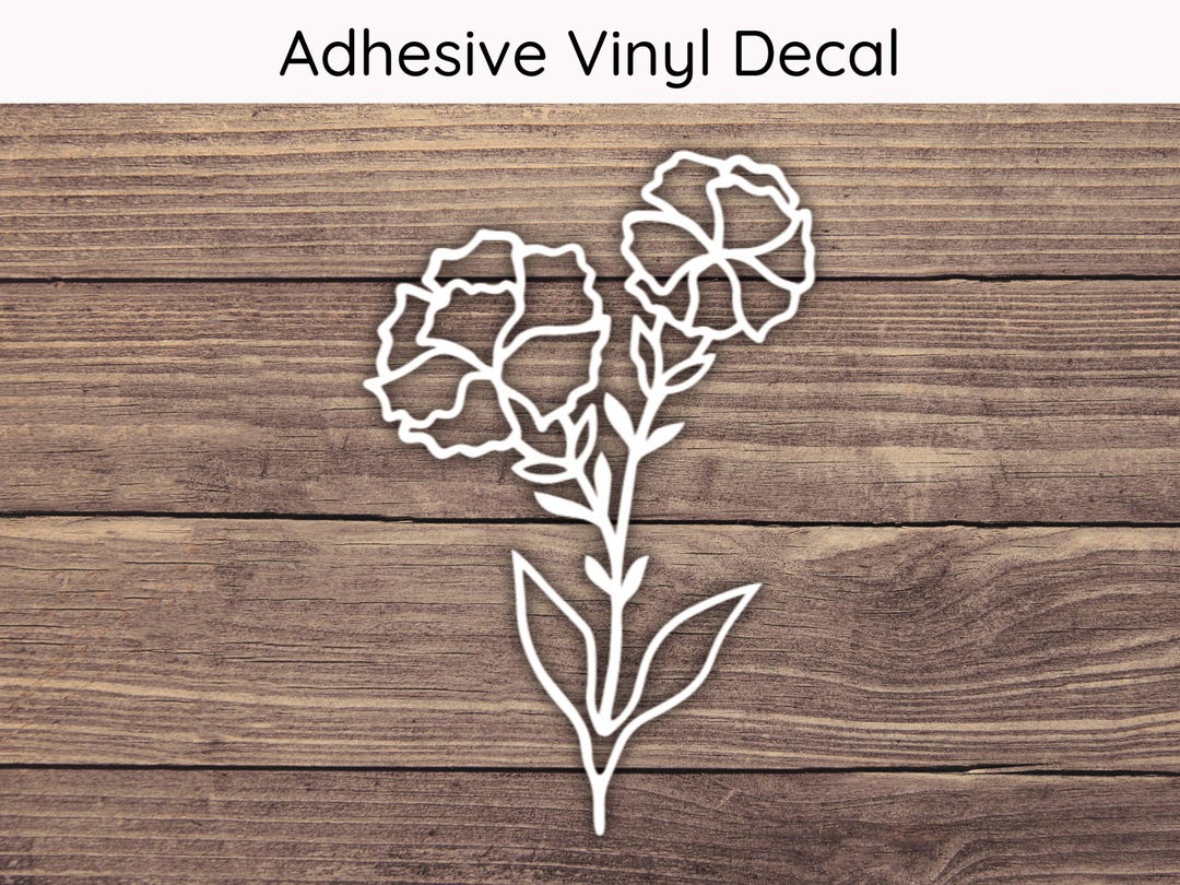 Carnation January Flower Decal, Carnation Decal, Carnation Sticker ...