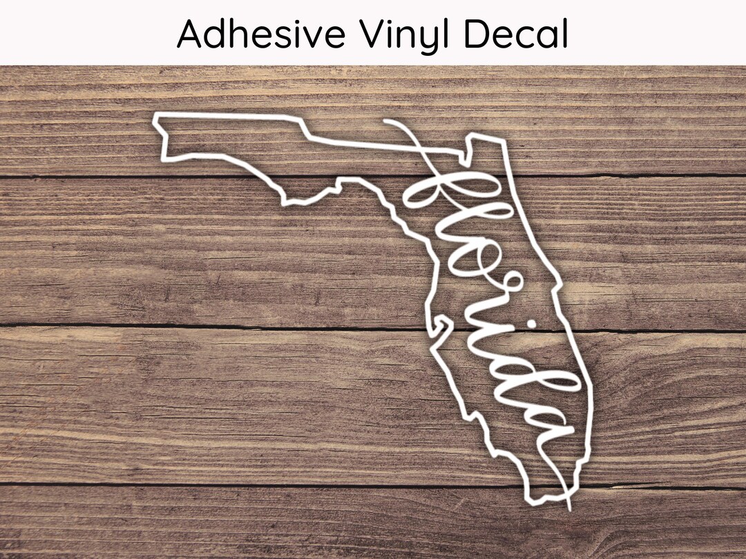 Florida State Decal Design 1, Florida Outline Sticker, Florida Decal ...