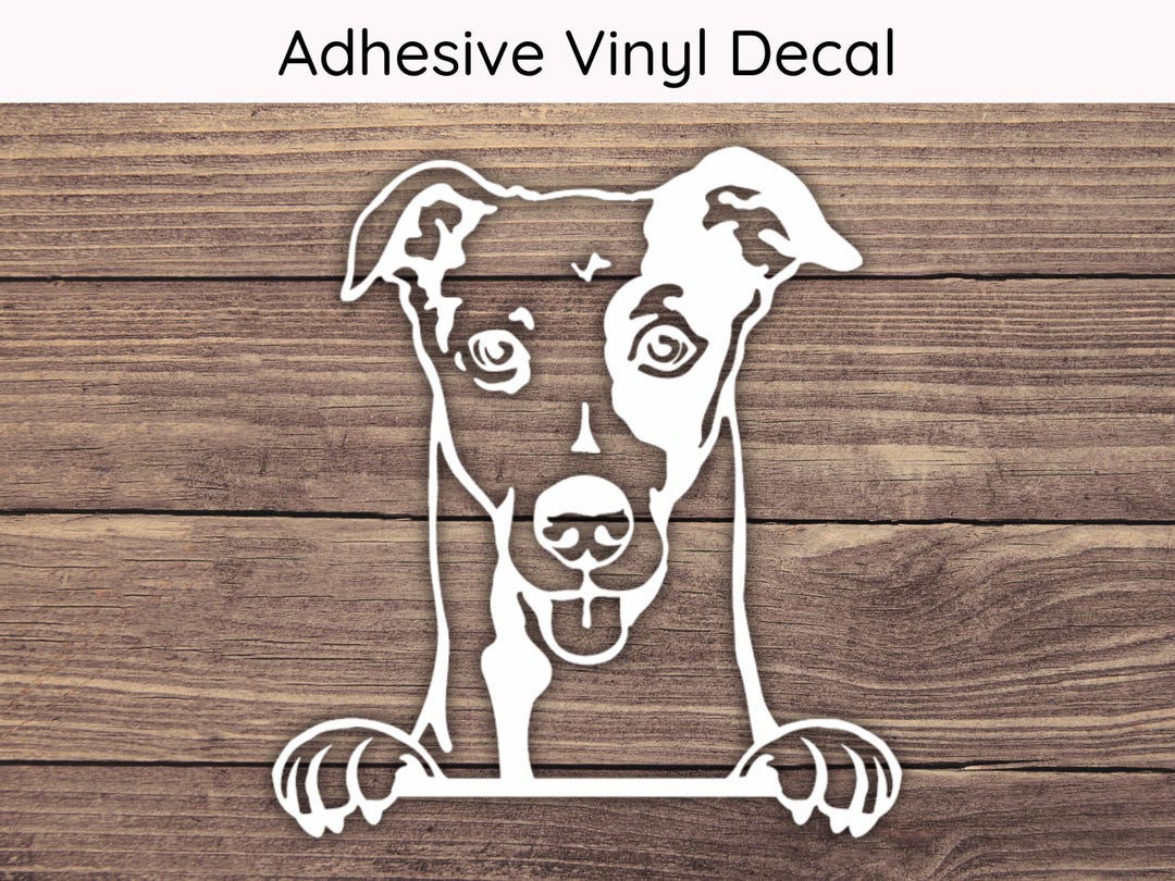 Greyhound Peeking Decal, Greyhound Decal, Dog Vinyl Decals, Puppy ...