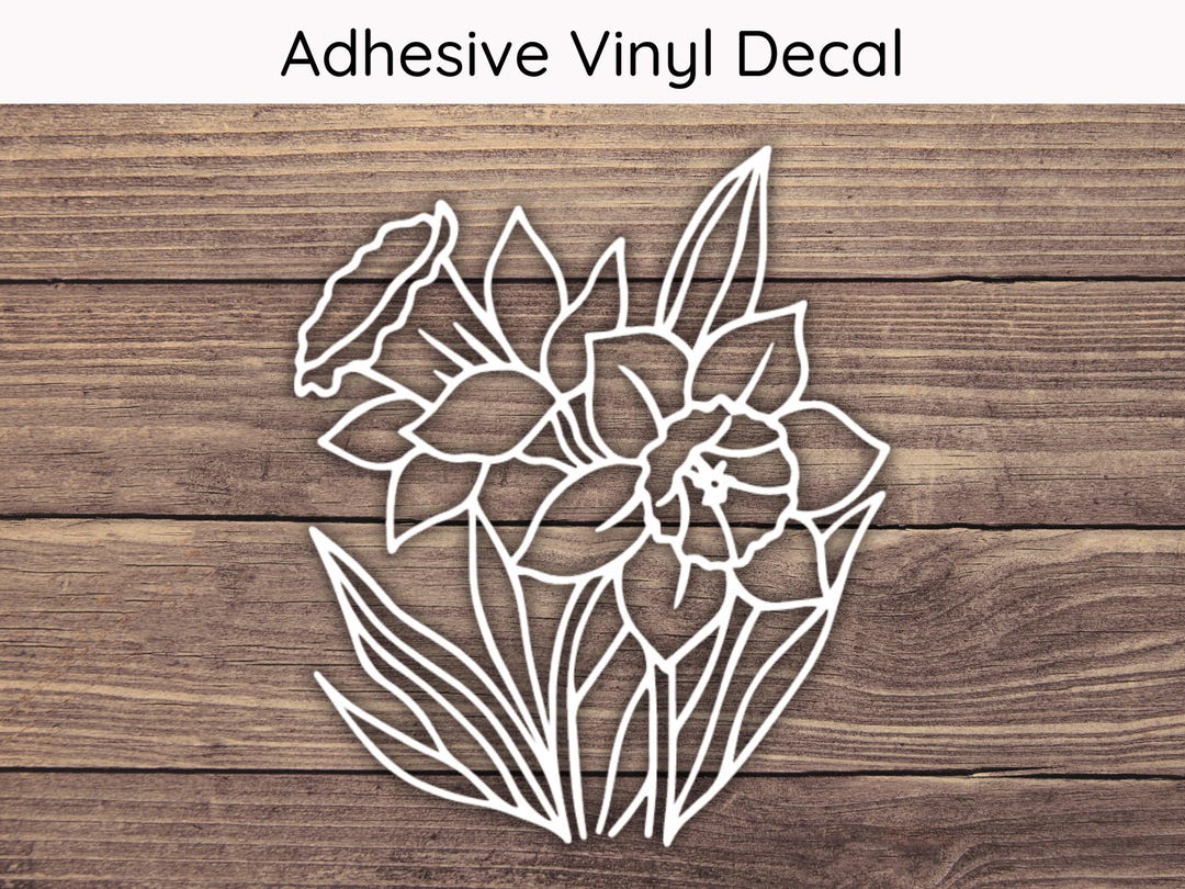 Daffodil Flower Decal Design 2, Daffodil Decal, Daffodil Sticker ...