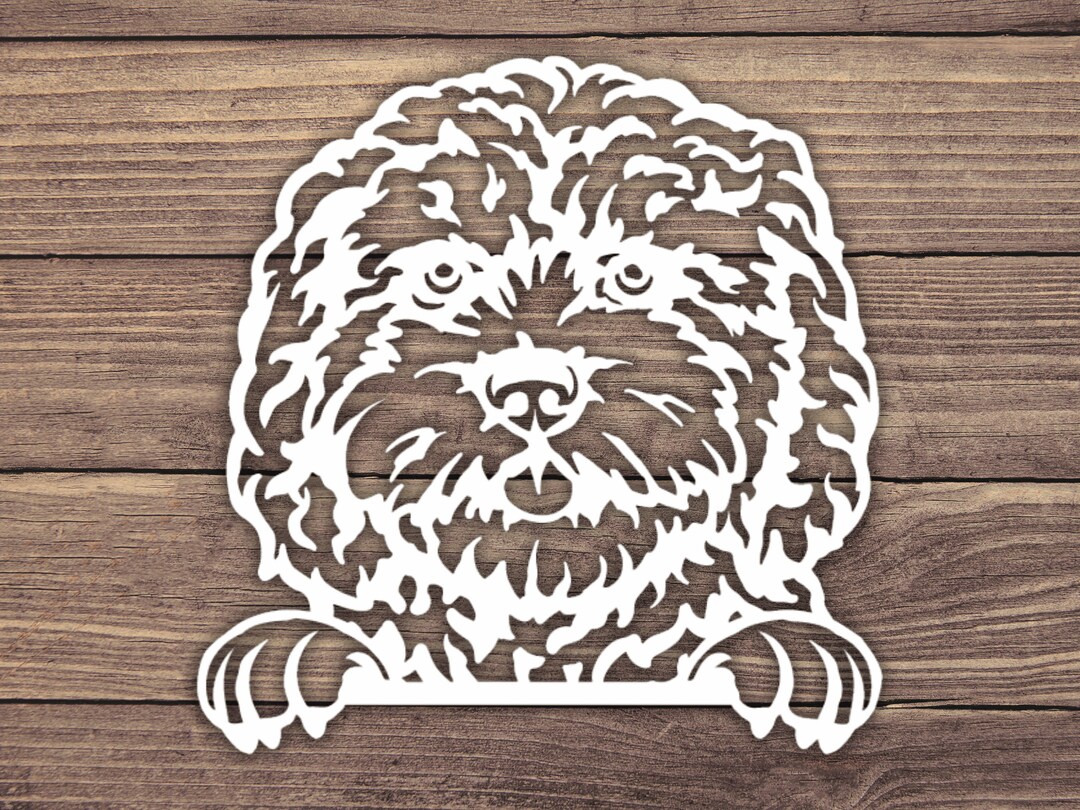 Cockapoo Peeking Decal, Dog Decal, Puppy Bumper Sticker, Playful Peek ...