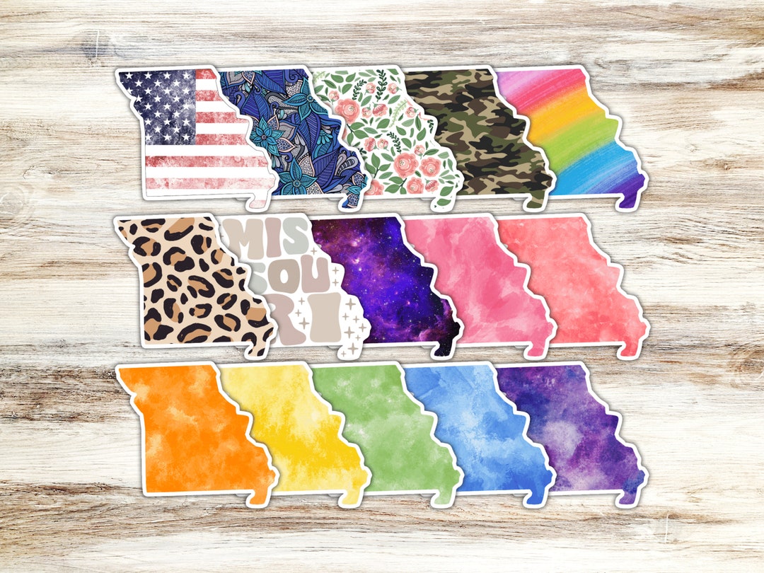 Missouri State Stickers, American Flag Sticker, Floral Sticker, Camo ...