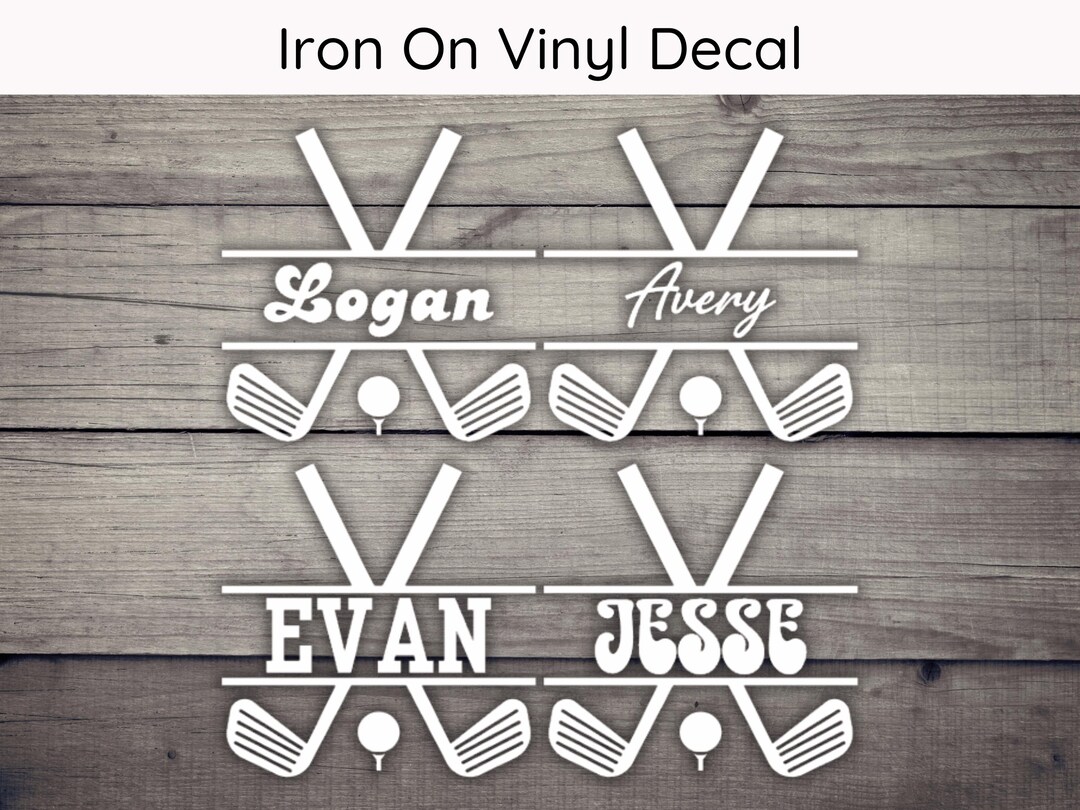 Custom Golf Name Iron on Decal, Golf Decal, Golfing Heat Transfer, Golf ...