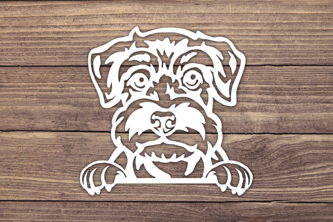 Schnauzer Peeking Decal, Dog Vinyl Decals, Puppy Bumper Sticker ...
