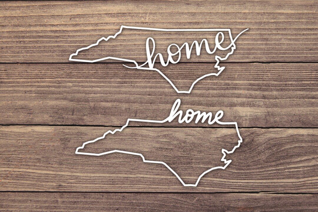 North Carolina Home State Decal - Multiple Sizes - Car Decal, Bumper ...