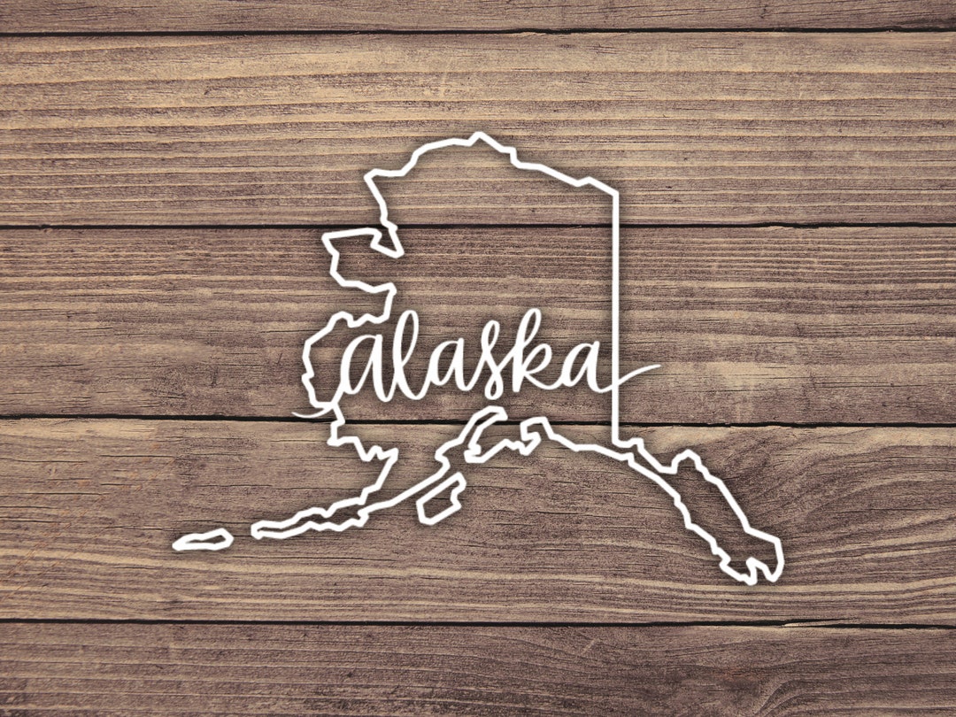 Alaska State Decal Design 1, Alaska Decal, Alaska Sticker, AK Vinyl ...