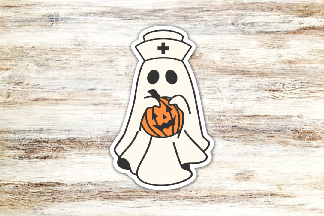 Nurse Ghost Sticker Halloween Ghost Sticker Pumpkin Sticker - Etsy