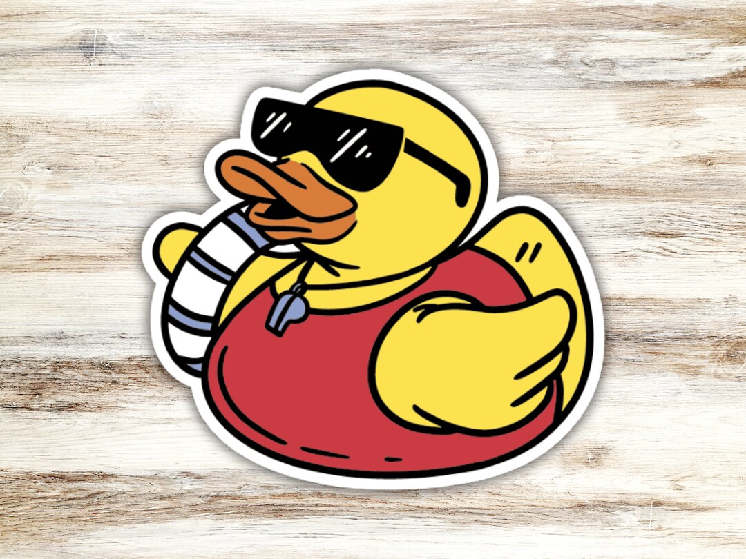 Lifeguard Rubber Duck Sticker, Lifeguard Sticker, Swimming Sticker ...