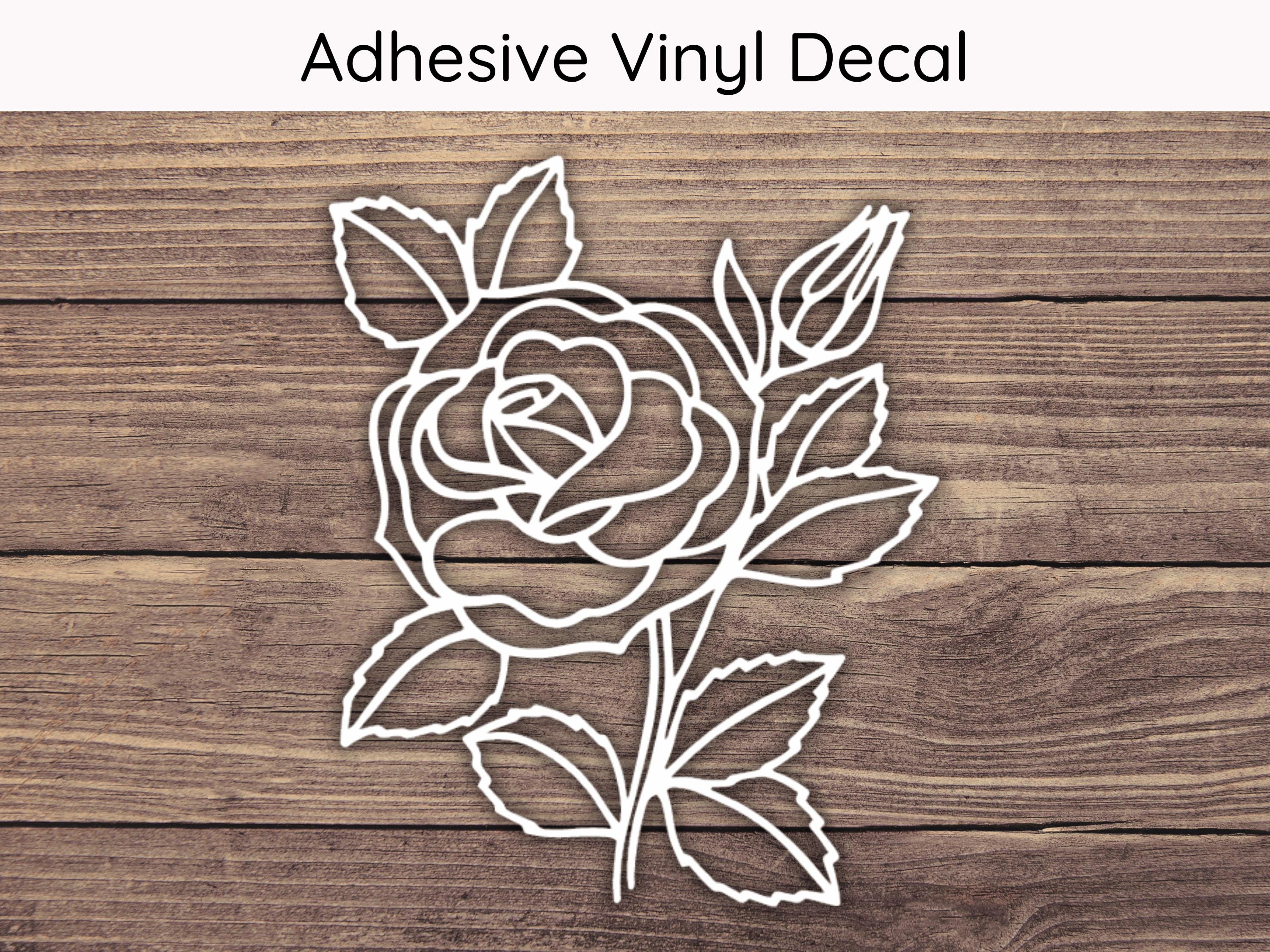 Rose Flower Decal Design 2, Rose Decal, Rose Sticker, Flower Sticker ...