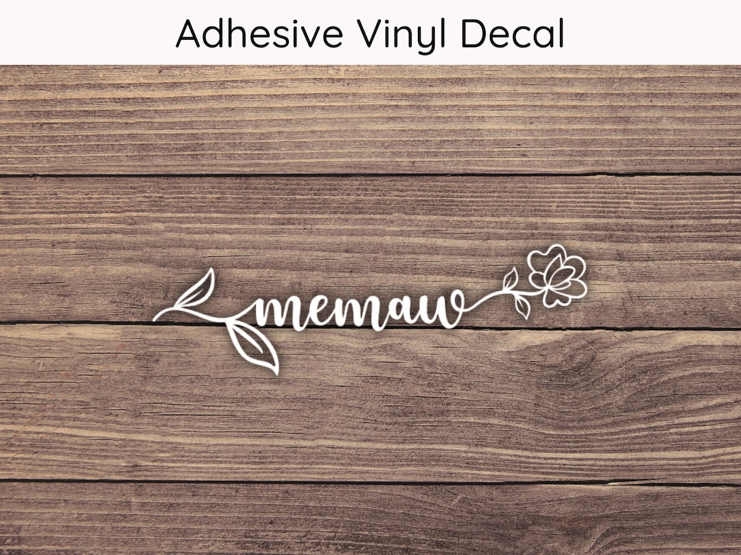 Memaw Flower Decal, Memaw Decal, Memaw Sticker, Flower Sticker, Cute ...