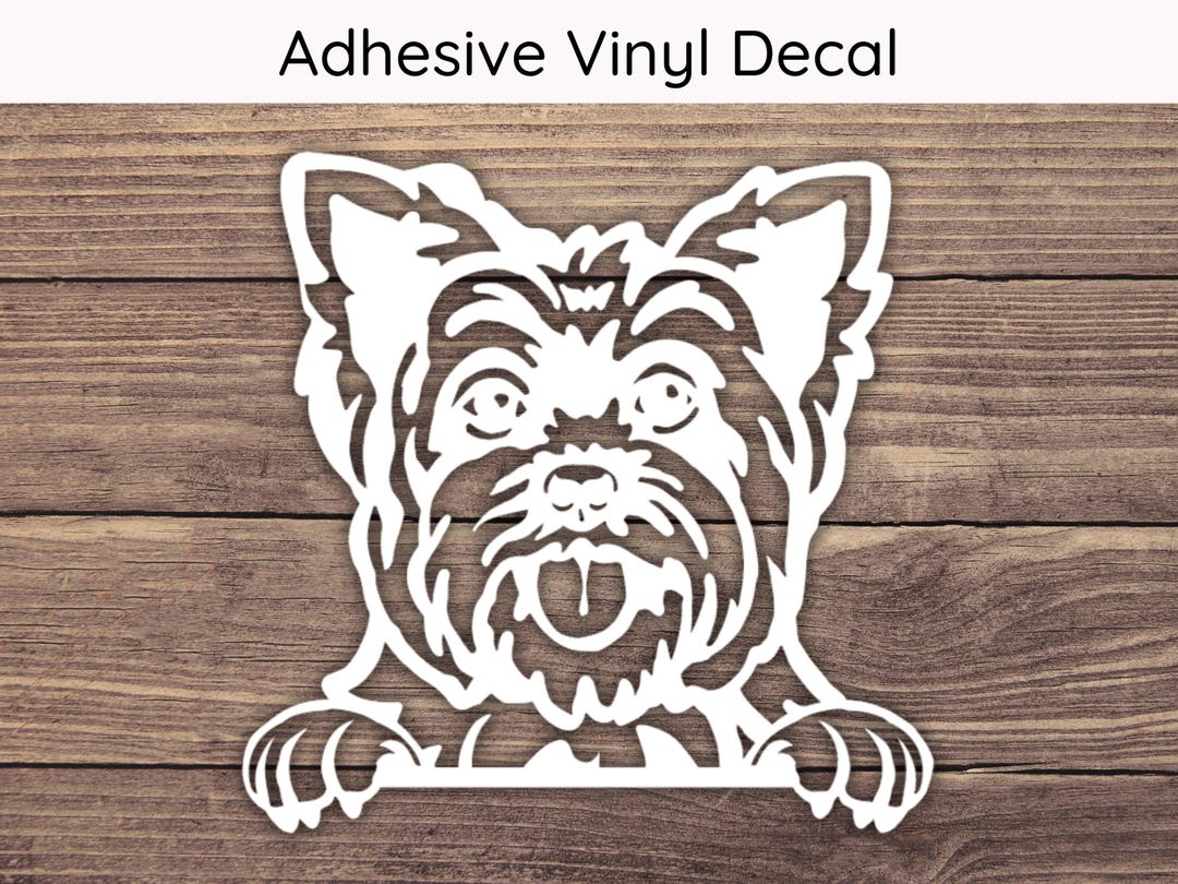 Yorkshire Terrier Peeking Decal, Yorkie Dog Vinyl Decals, Puppy Bumper ...