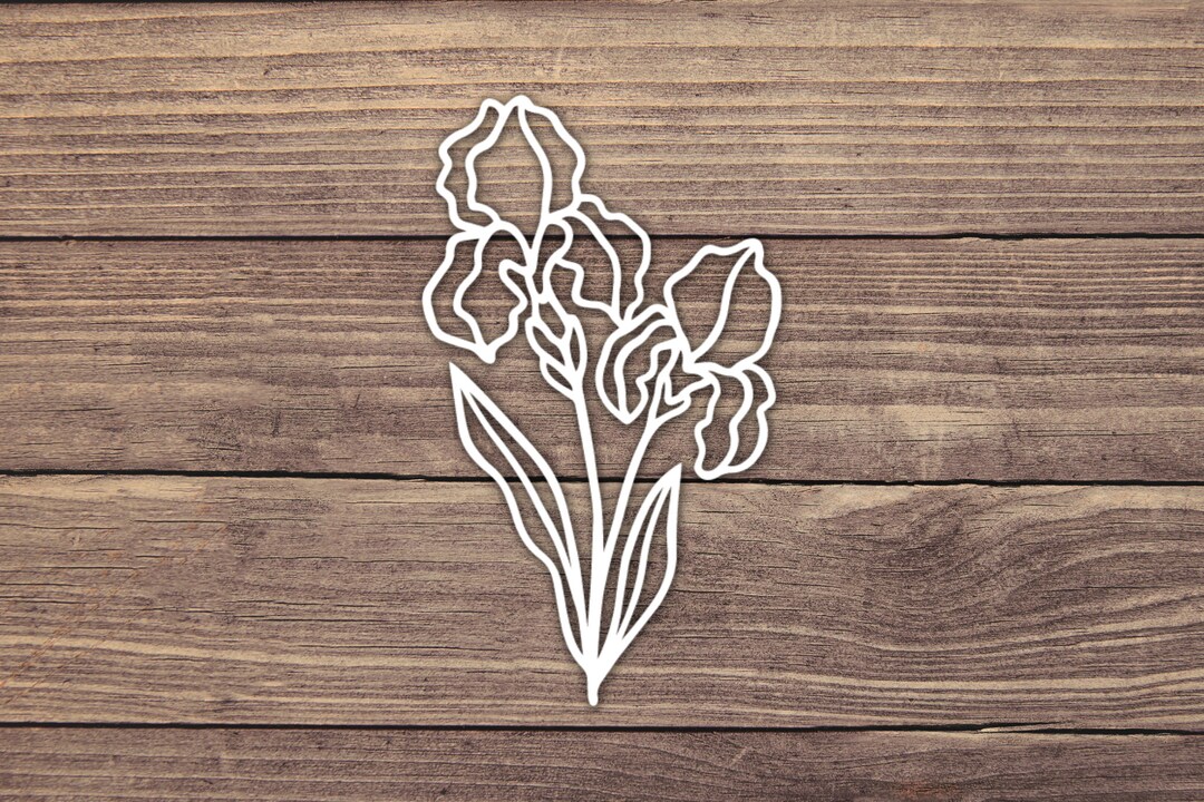 Iris February Birth Flower Decal, Birth Month Vinyl Decals, Floral ...