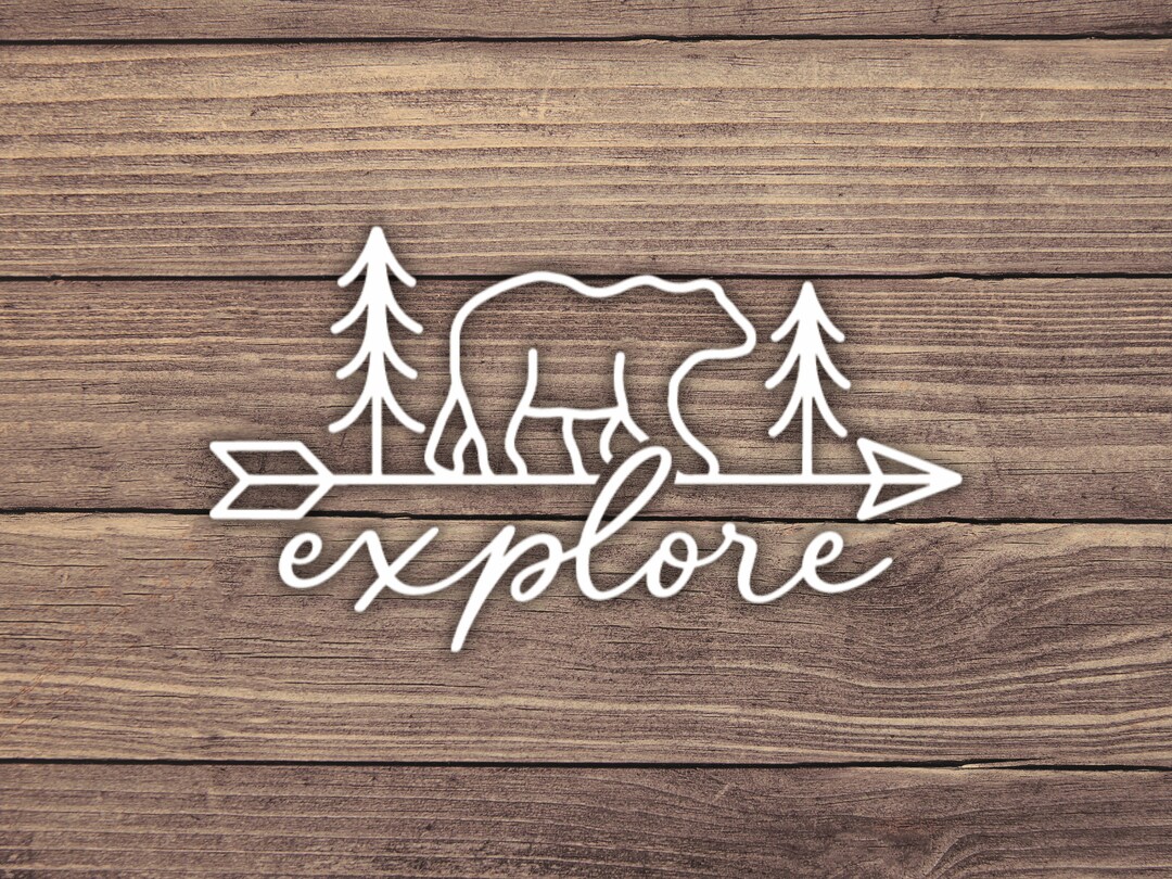 Explore Bear Decal, Bear Sticker, Explore Decal, Explore Sticker ...