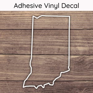 Indiana Outline Decal - Multiple Sizes - Car Decal, Bumper Sticker ...