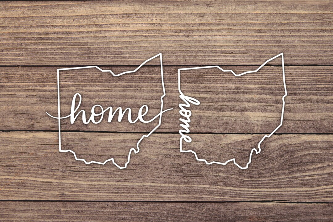 Ohio Home State Decal - Multiple Sizes - Car Decal, Bumper Sticker ...