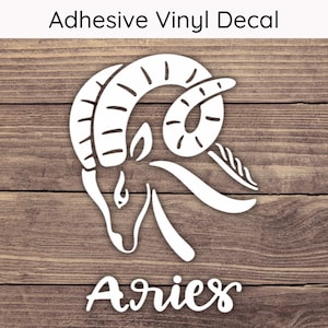 Aries Zodiac Sign Decal Design 1, Astrology Vinyl Decals, Horoscope ...