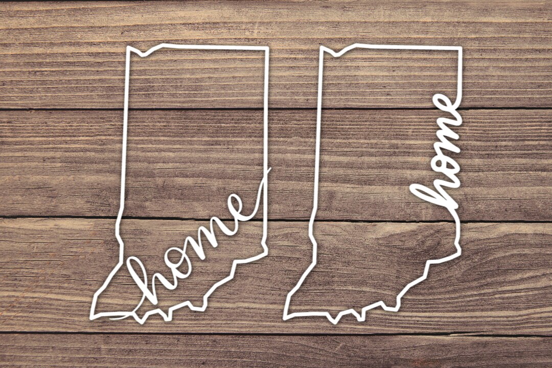 Indiana Home State Decal - Multiple Sizes - Car Decal, Bumper Sticker ...