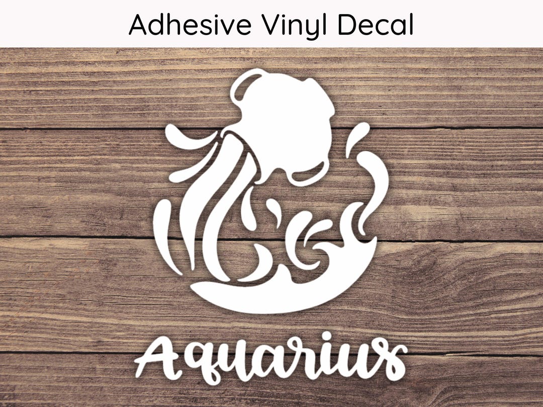 Aquarius Zodiac Sign Decal Design 1, Astrology Vinyl Decals, Horoscope ...