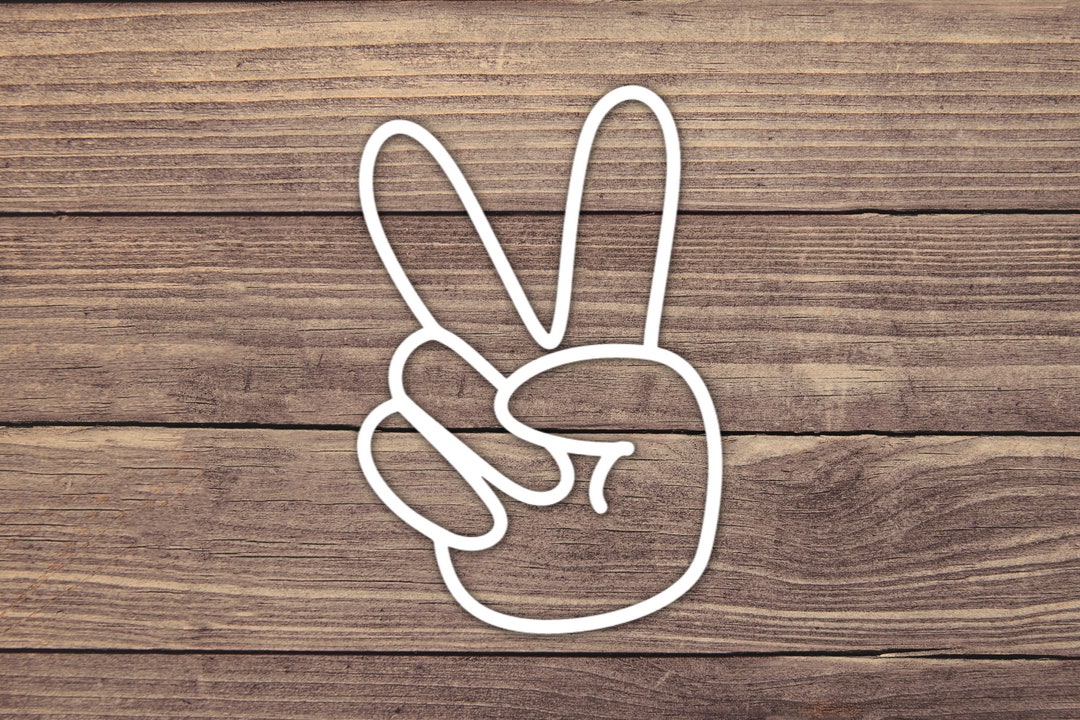 Peace Sign Hand Decal Multiple Sizes Car Decal, Bumper Sticker, Laptop ...
