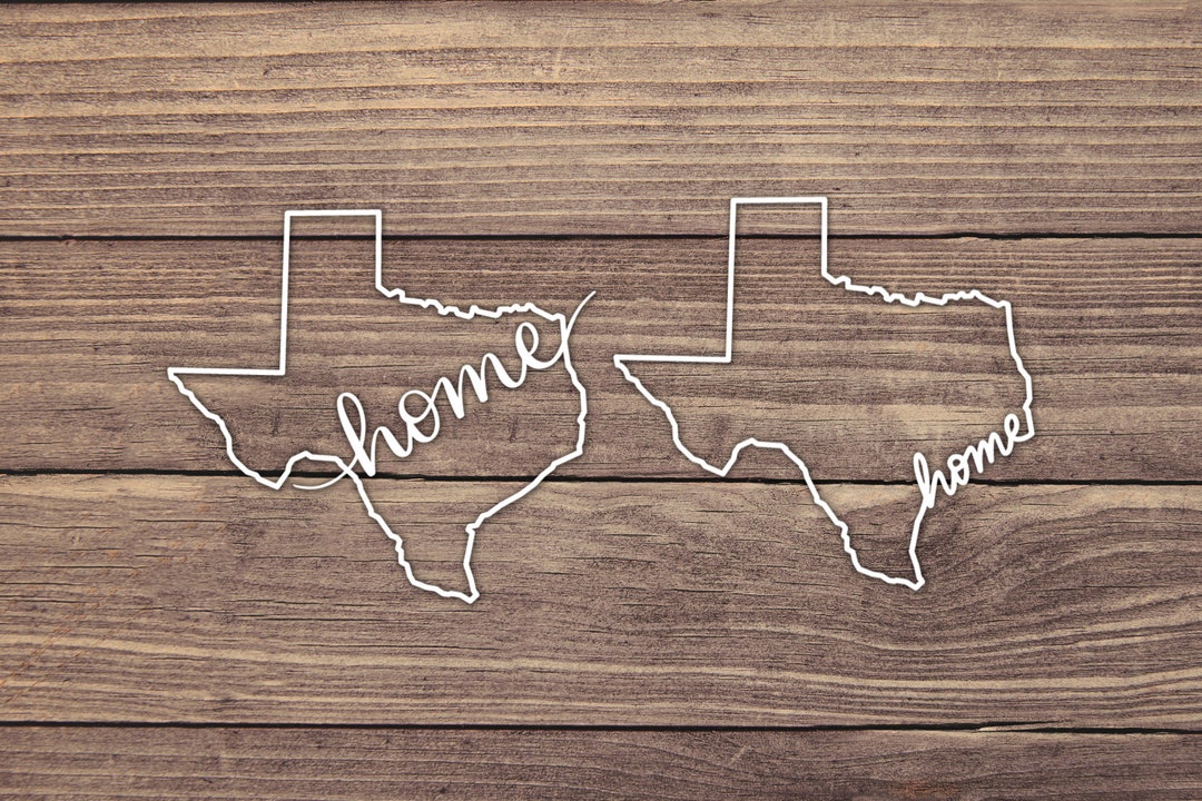 Texas Home State Decal - Multiple Sizes - Car Decal, Bumper Sticker ...