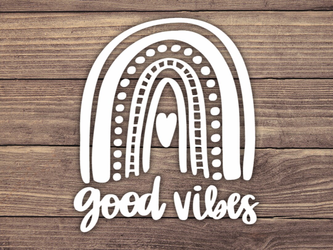 Good Vibes Rainbow Decal, Good Vibes Rainbow Sticker, Good Vibes Decal, Good Vibes Sticker ...