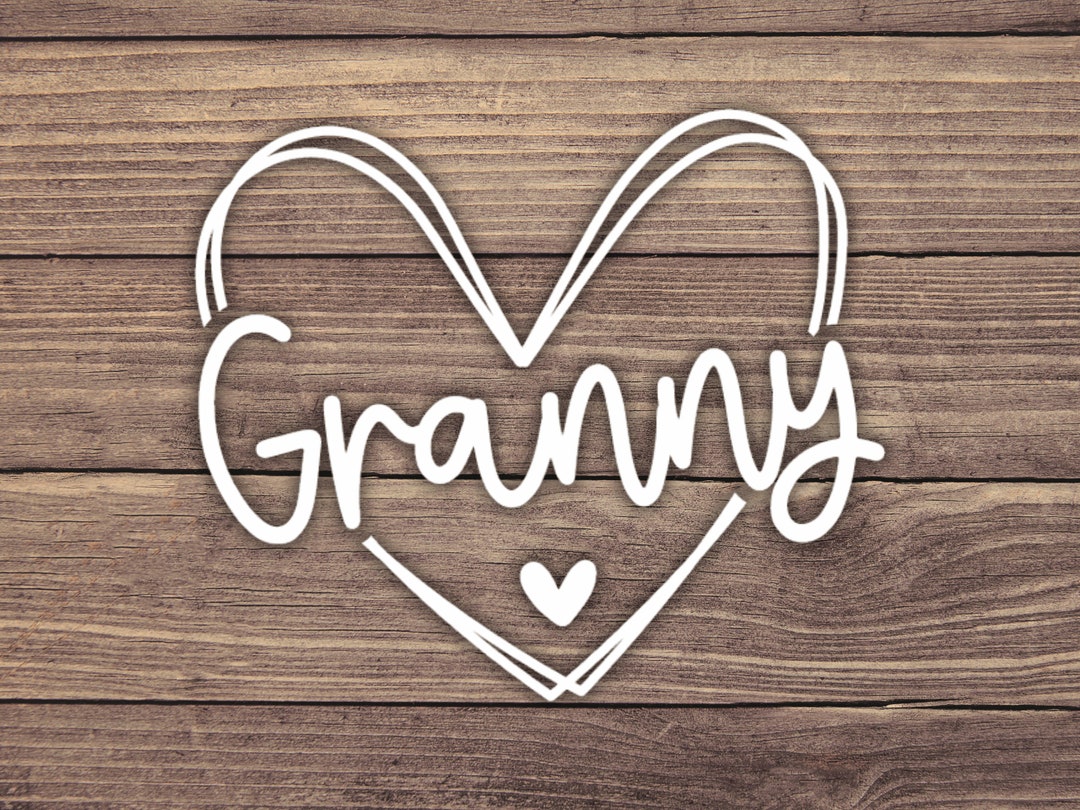 Granny Heart Decal, Granny Decal, Granny Sticker, Granny Heart Sticker ...