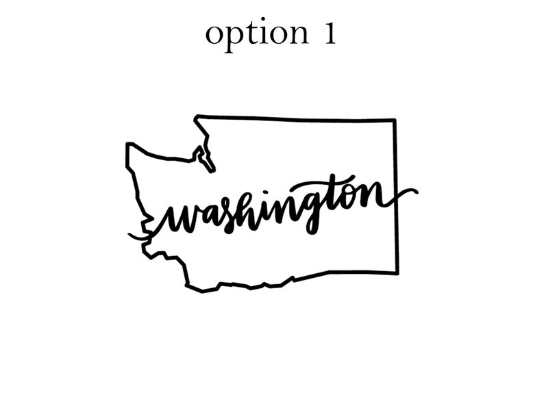 Washington State Decal - Multiple Sizes - Car Decal, Bumper Sticker ...