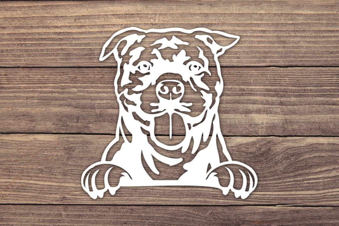 Staffordshire Bull Terrier Peeking Decal, Staffie Dog Vinyl Decals ...