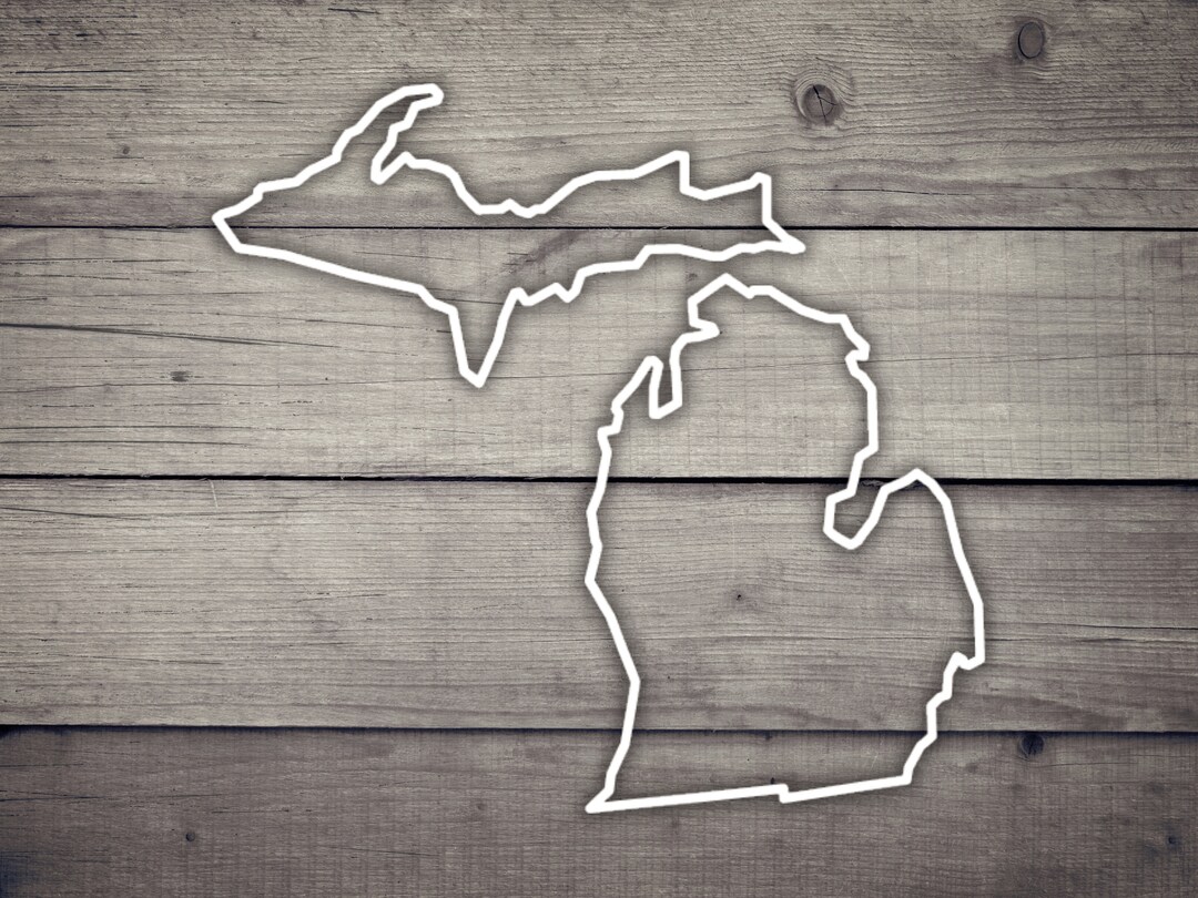 Michigan Outline Iron on Decal, Michigan Outline Heat Transfer ...