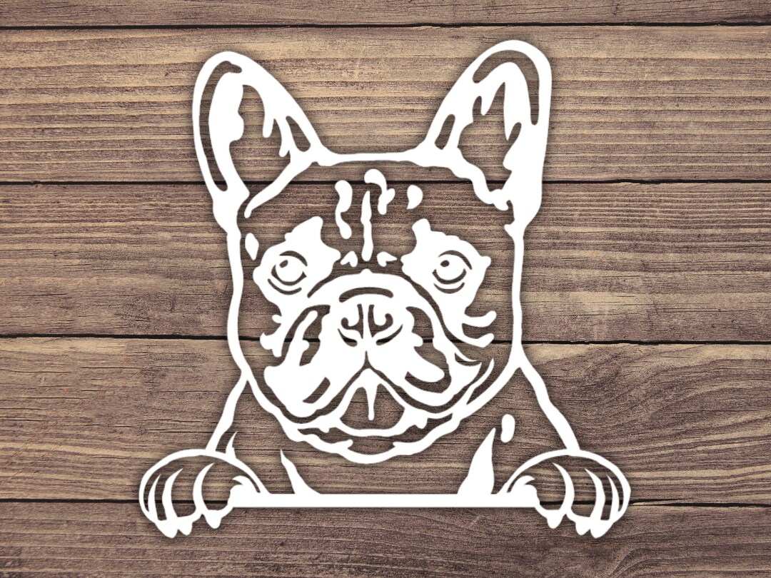 French Bull Dog Peeking Decal, French Bulldog Decal, French Bulldog ...