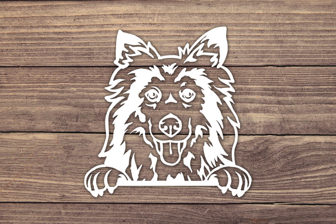 Shetland Sheep Dog Peeking Decal, Sheltie Dog Vinyl Decals, Puppy ...