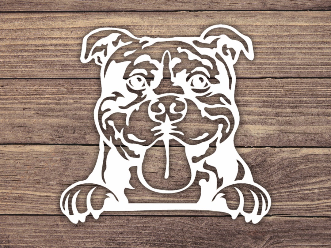 American Bully Peeking Decal, Dog Vinyl Decals, Bullypit Bumper Sticker ...
