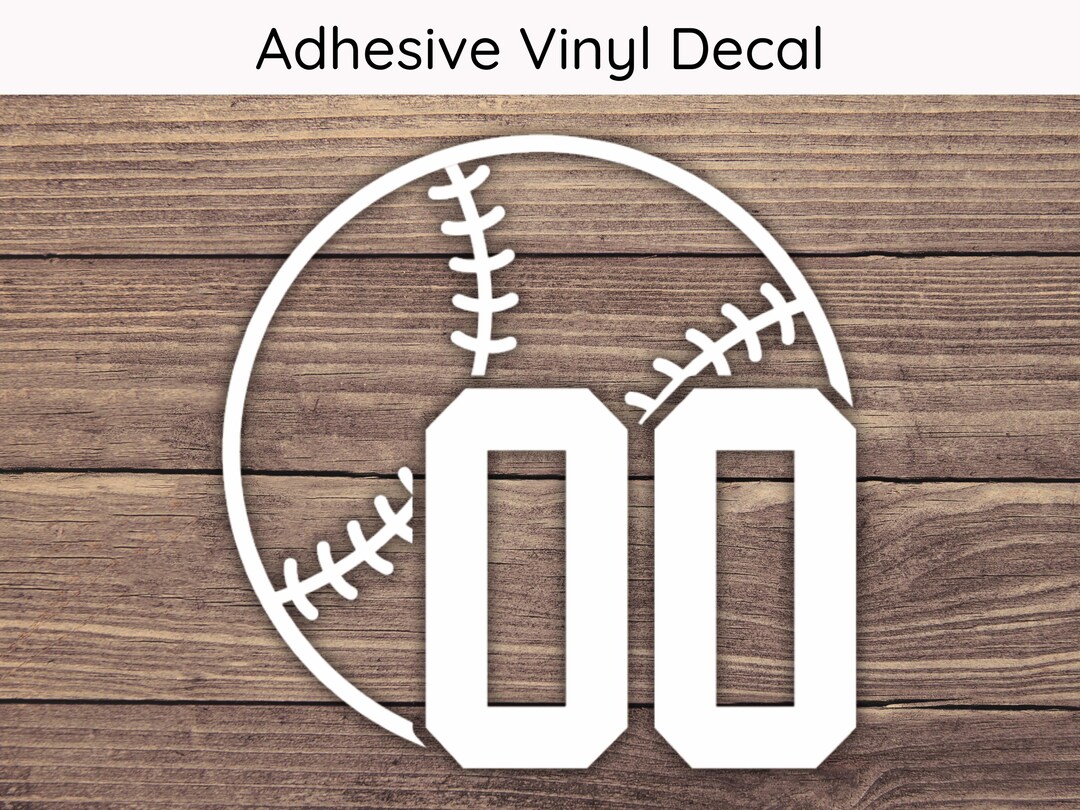Custom Baseball Number Decal, Baseball Decal, Baseball Team Sticker ...