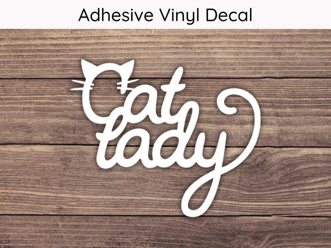 Cat Lady Decal Design 4, Cat Lady Sticker, Cat Decal, Cat Sticker, Cat ...