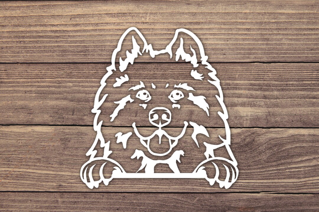 Samoyed Peeking Decal, Dog Vinyl Decals, Puppy Bumper Sticker, Playful ...