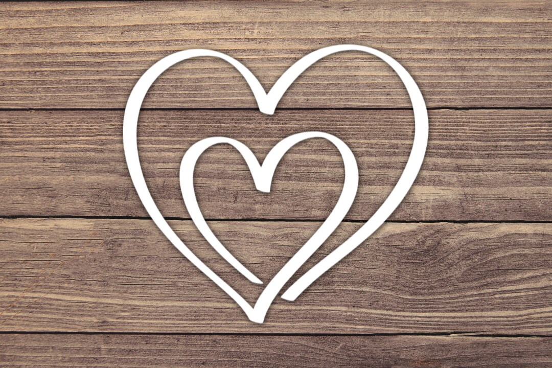 Two Hearts Decal Multiple Sizes Car Decal, Bumper Sticker, Laptop ...