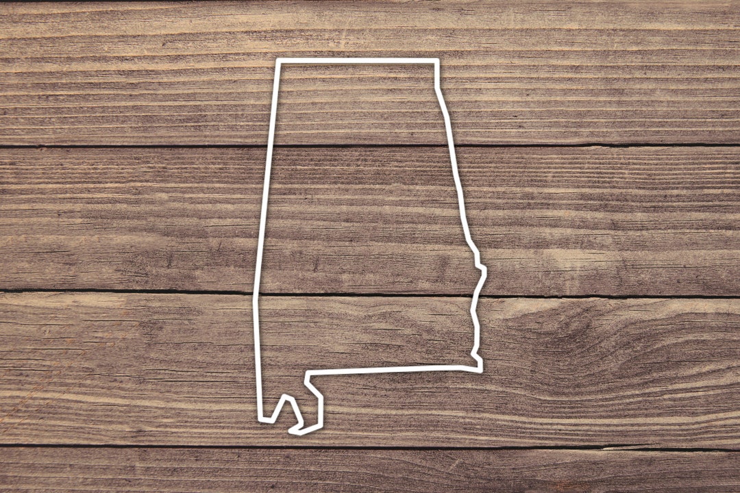 Alabama Outline Decal Bama Vinyl Decals AL Bumper Sticker - Etsy
