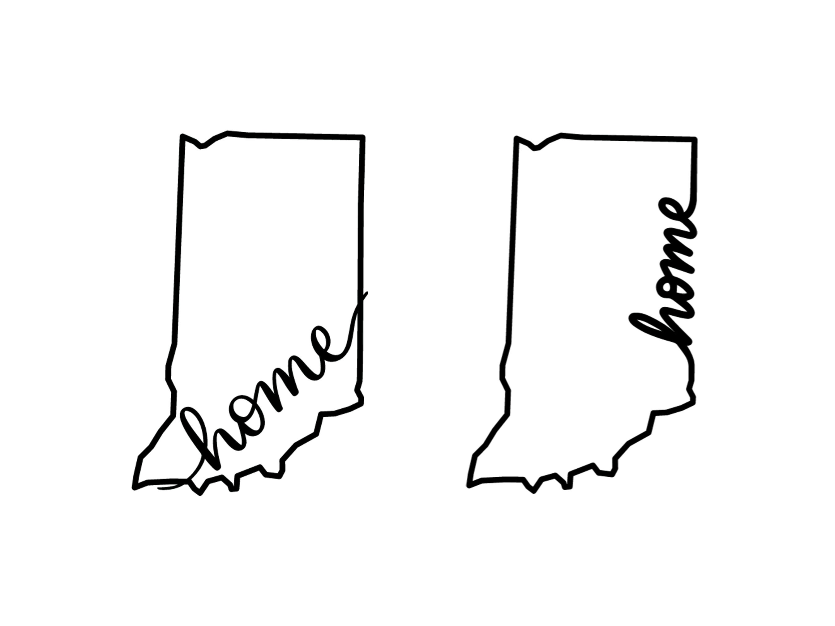 Indiana Home State Decal Multiple Sizes Car Decal Bumper | Etsy