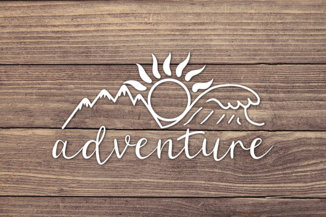 Adventure Decal Design 1 Mountain Sun Wave Bumper Sticker - Etsy
