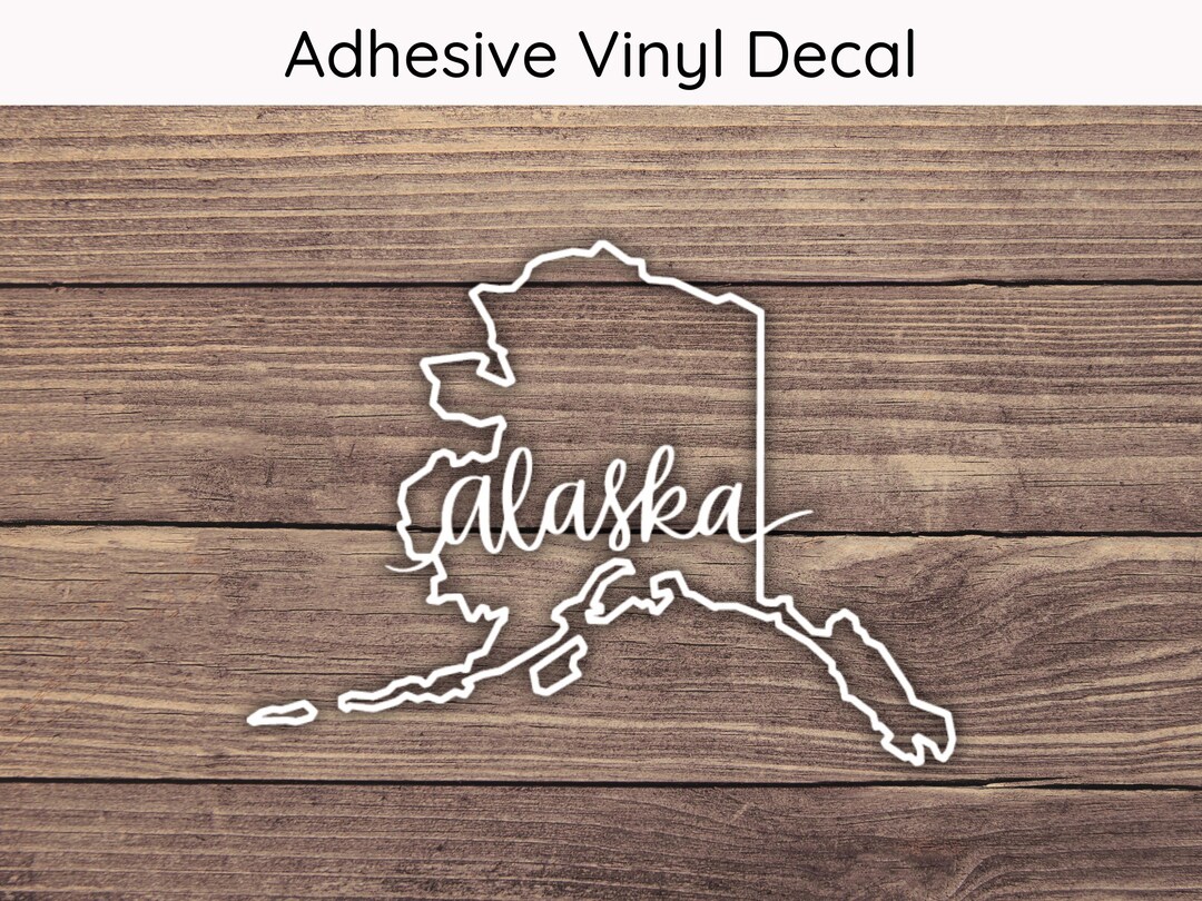 Alaska State Decal Design 1, Alaska Decal, Alaska Sticker, AK Vinyl ...
