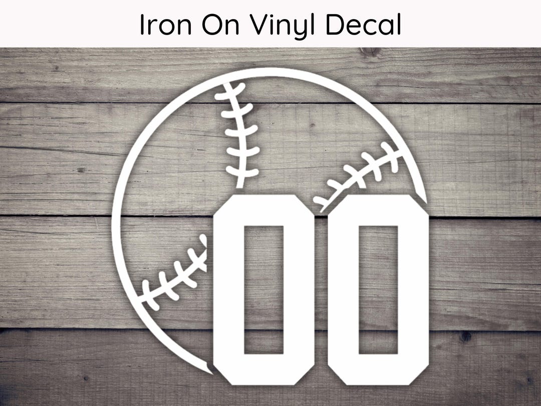 Custom Baseball Number Iron on Decal, Baseball Decal, Baseball Team ...