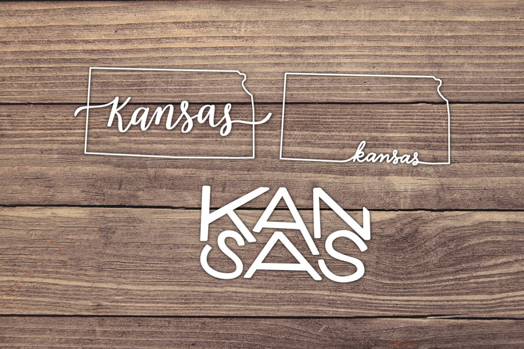 Kansas State Decal - Multiple Sizes - Car Decal, Bumper Sticker, Laptop ...