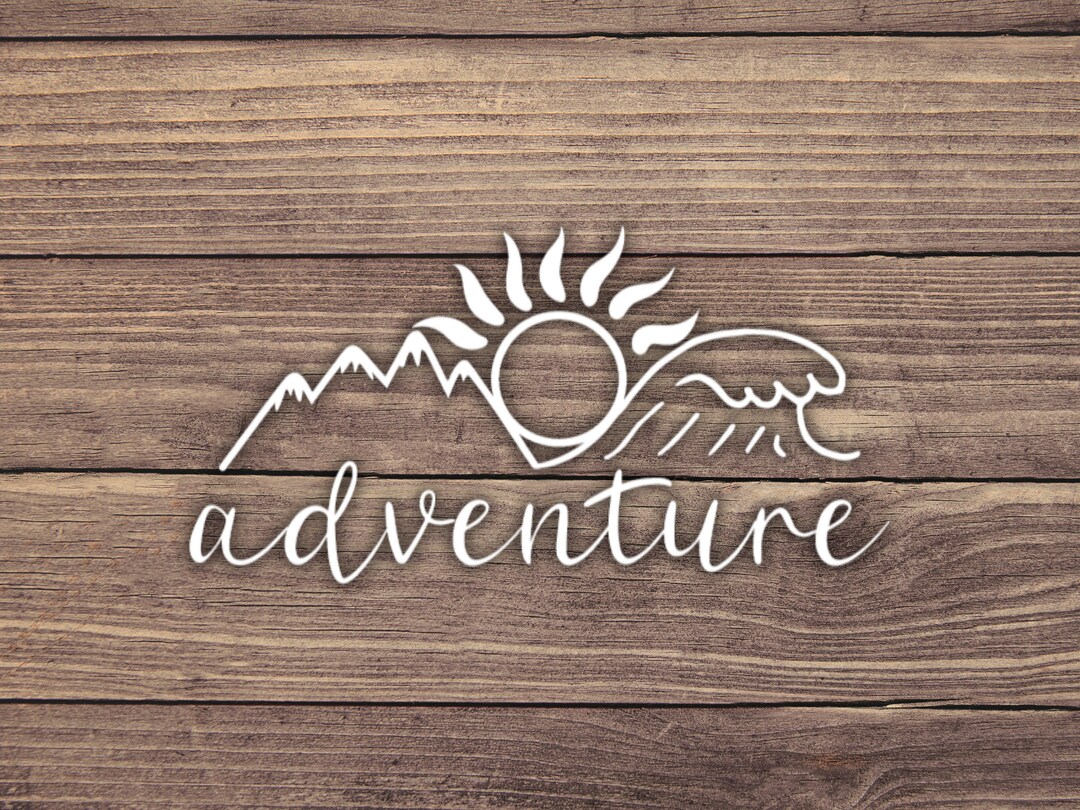 Adventure Decal Design 1, Mountain Sun Wave Bumper Sticker, Adventures ...