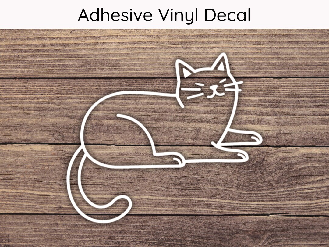 Simple Cat Decal - Multiple Sizes - Car Decal, Bumper Sticker, Laptop ...