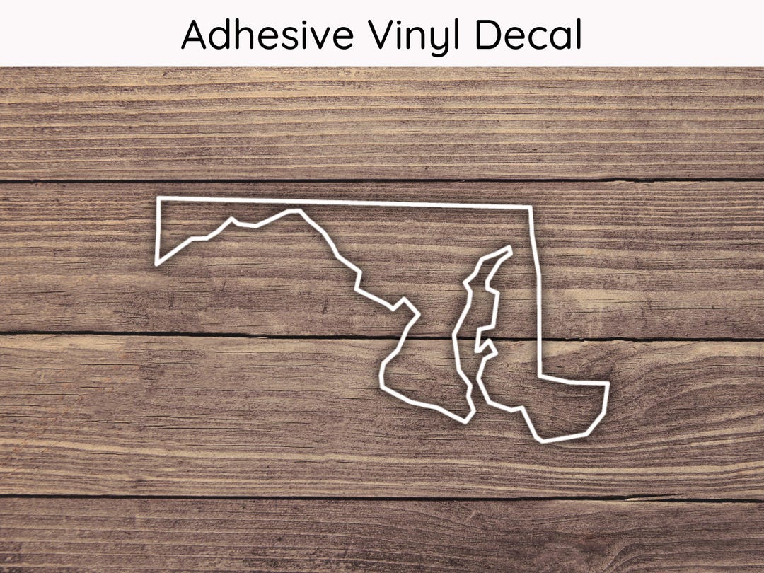 Maryland Outline Decal - Multiple Sizes - Car Decal, Bumper Sticker ...