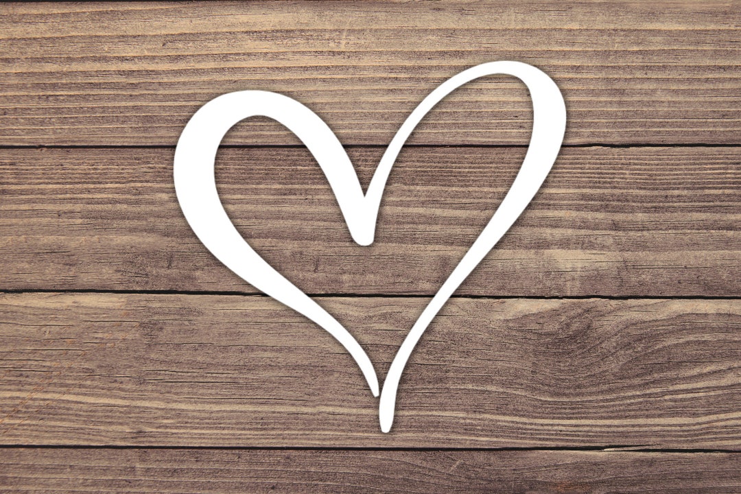 Heart Decal Design 2, Valentine Decal, Love Decal, Heart Sticker, Drawn ...