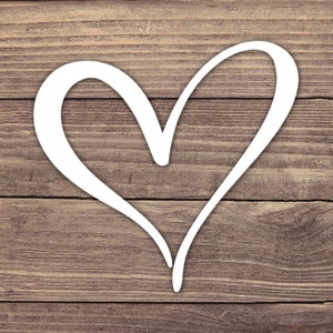 Heart Decal Design 2, Valentine Decal, Love Decal, Heart Sticker, Drawn ...