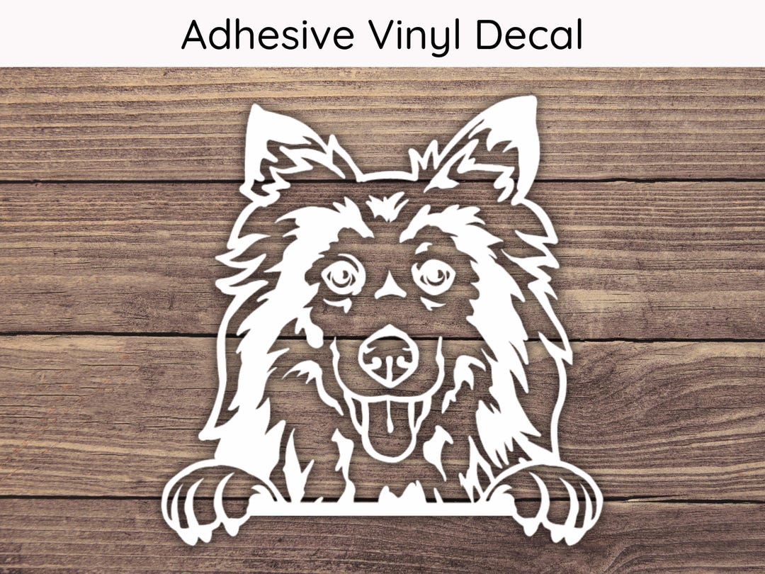 Shetland Sheep Dog Peeking Decal, Sheltie Dog Vinyl Decals, Puppy ...