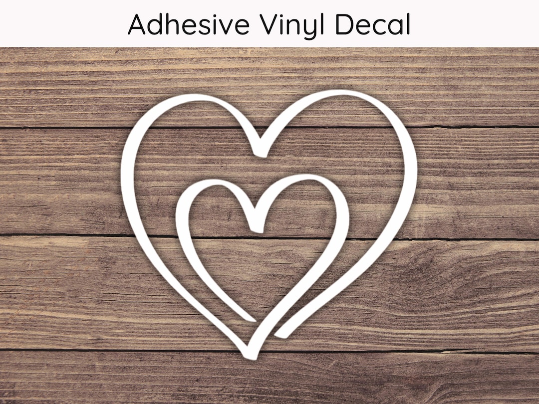 Two Hearts Decal - Multiple Sizes - Car Decal, Bumper Sticker, Laptop ...